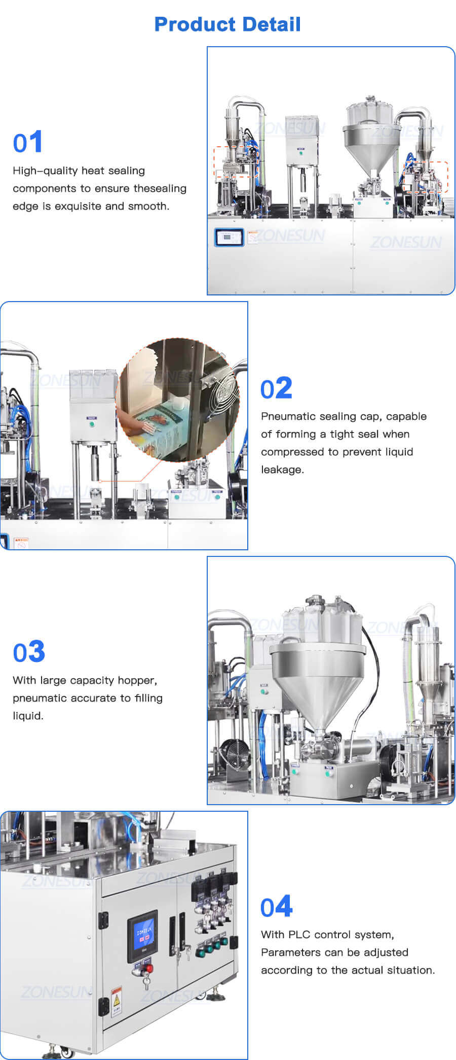 Gable Top Carton Filling Sealing Machine - ZONESUN TECHNOLOGY LIMITED