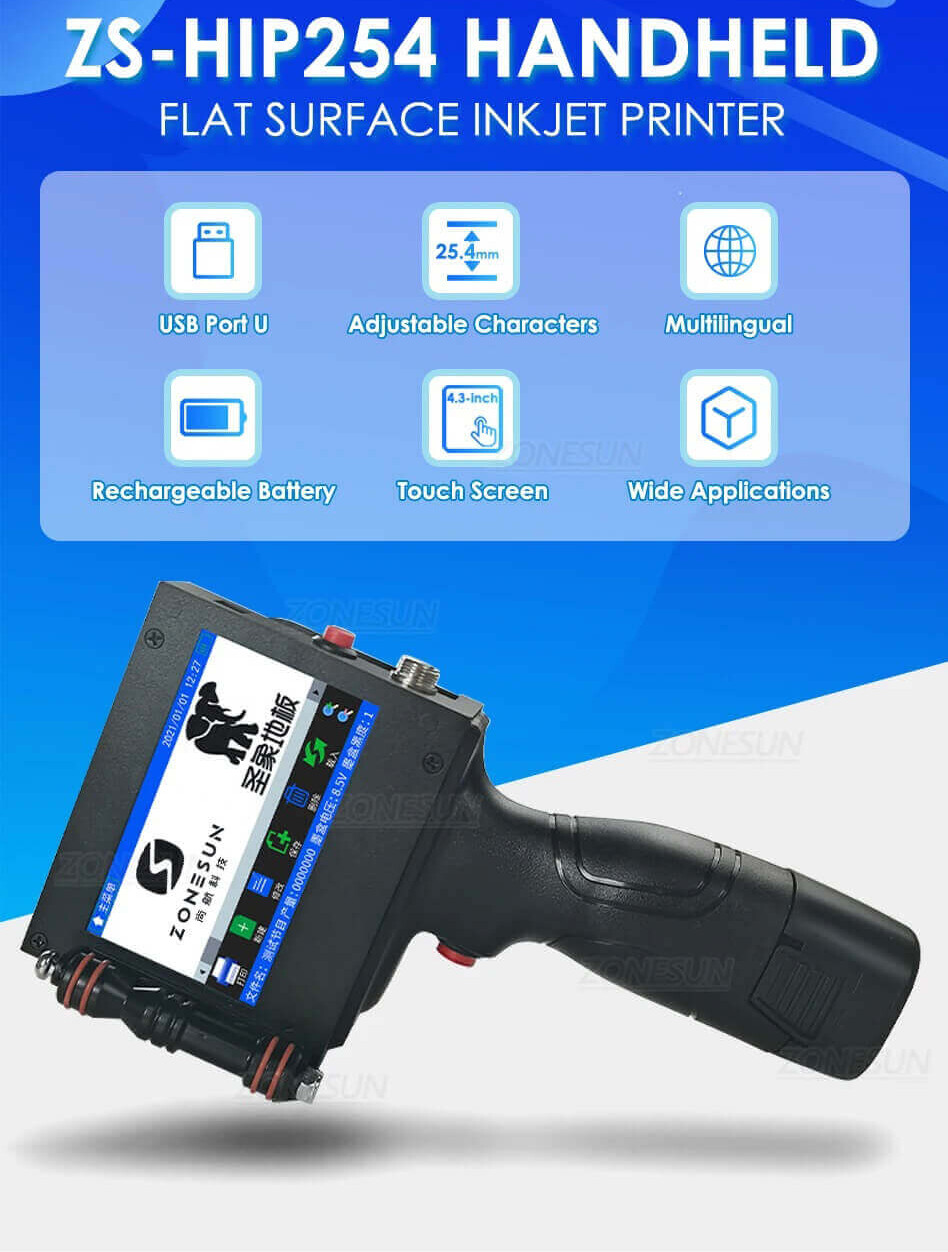 ZONESUN ZS-HIP254 Handheld Inkjet Printer - ZONESUN