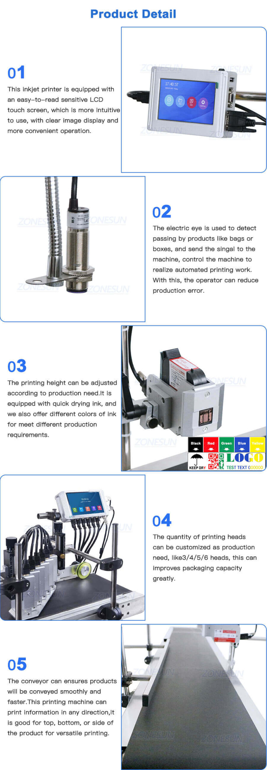 Continuous Inkjet Printer With Conveyor