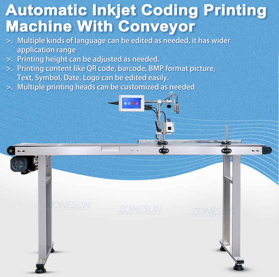 Continuous Inkjet Printer With Conveyor