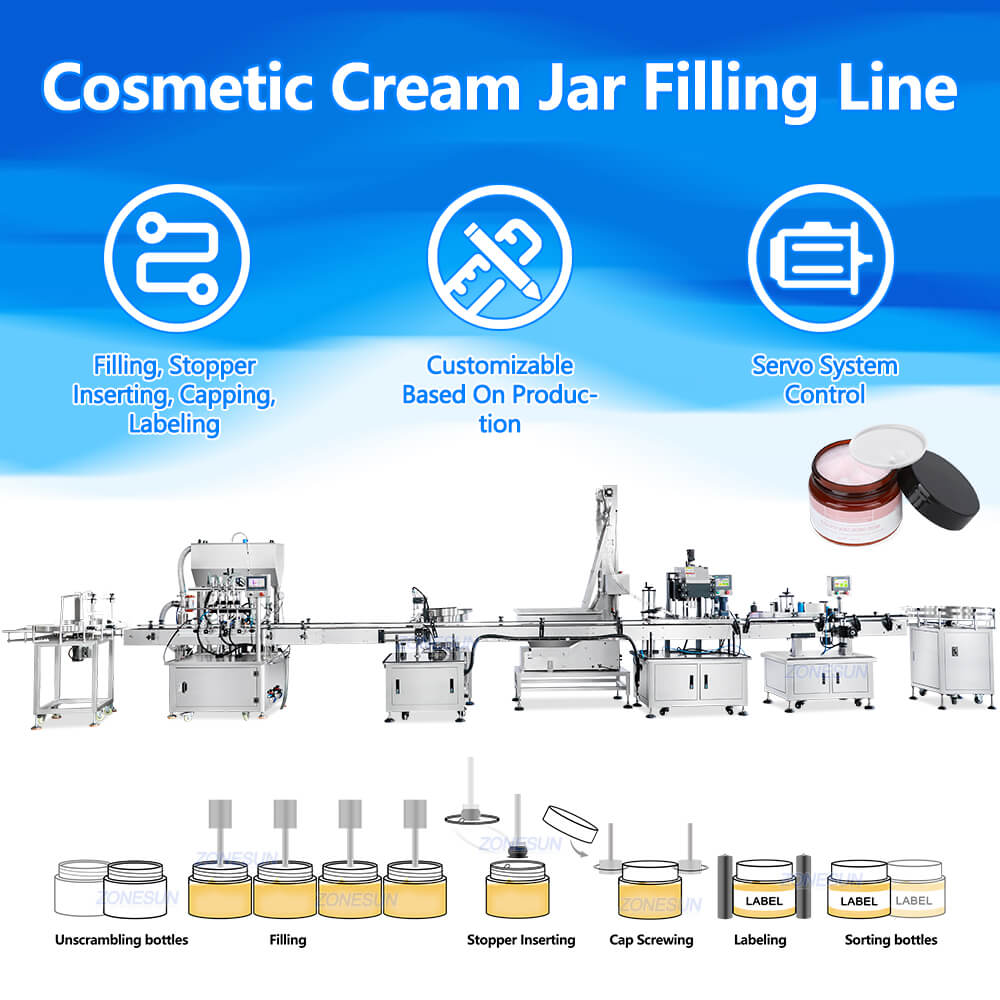 Cosmetic Face Cream Jar Filling Line