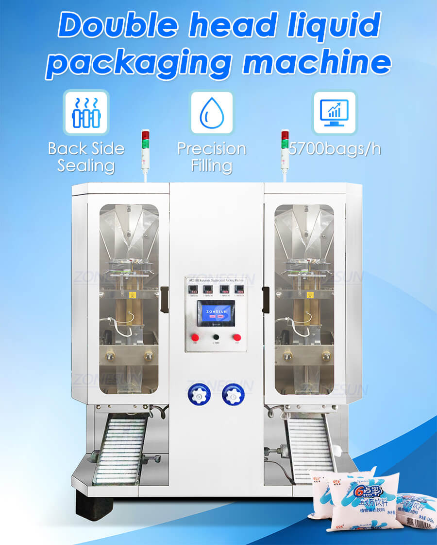 Double Head Liquid Sachet Filling Sealing Machine - ZONESUN TECHNOLOGY ...