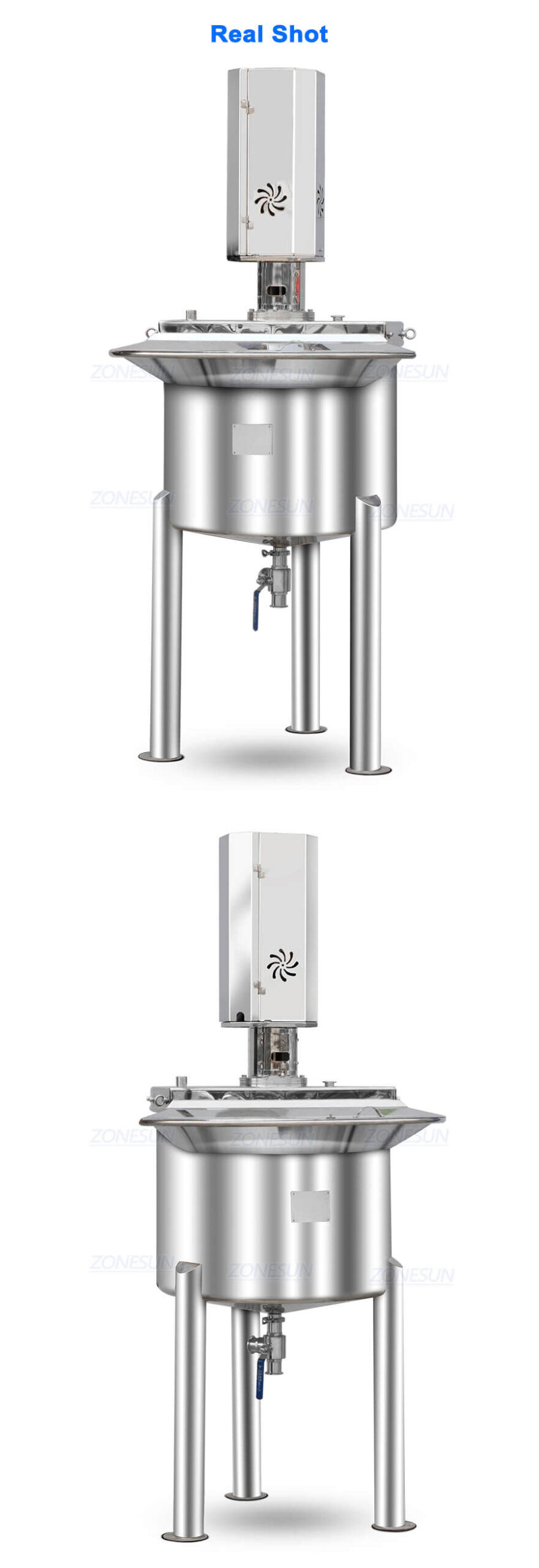 ZONESUN ZS-MB320L Mixing Tank With Whisk Type Agitator