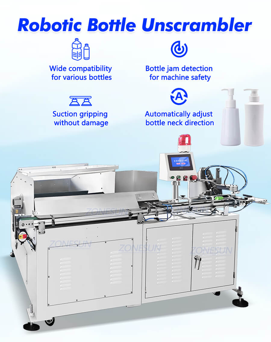 Robotic Plastic Bottle Unscrambler Machine
