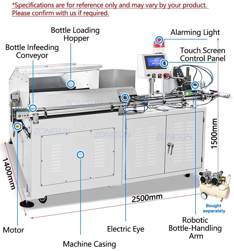 Robotic Plastic Bottle Unscrambler Machine