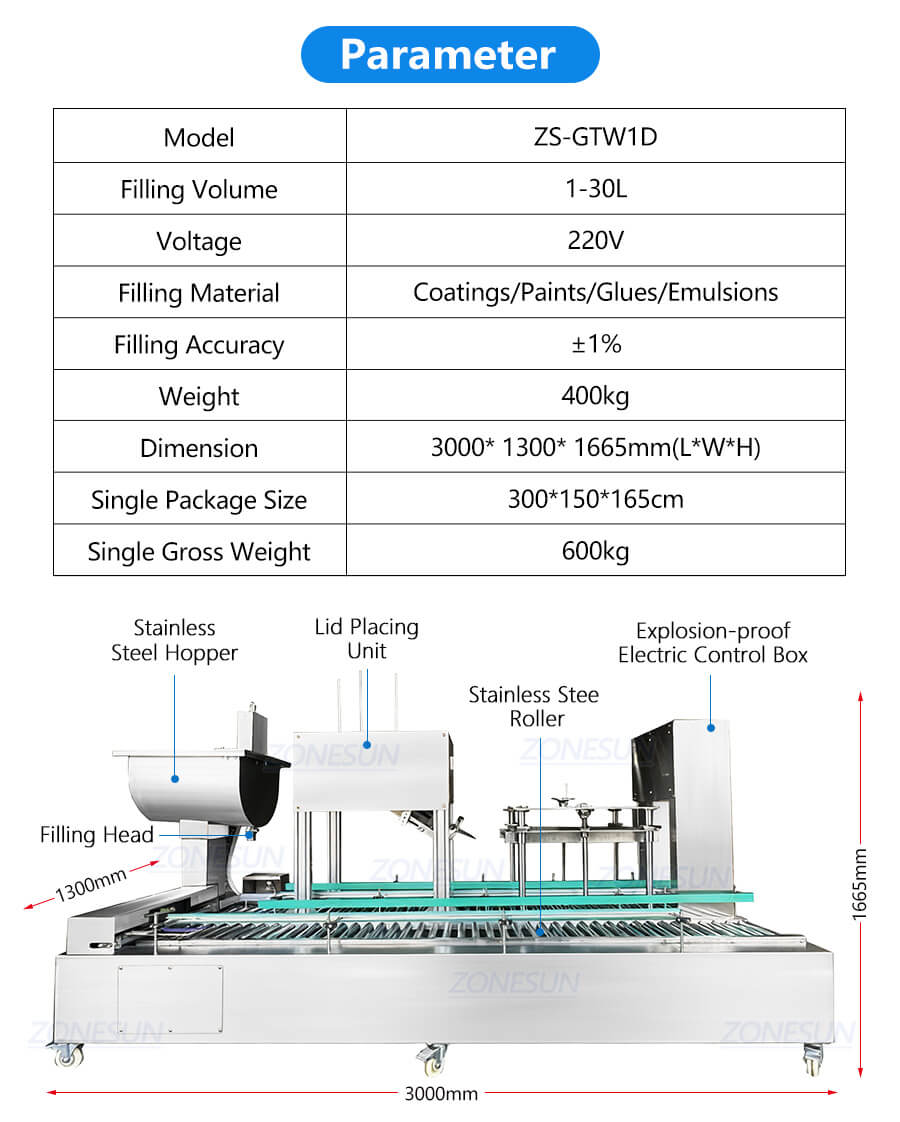Explosion Proof Paint Bucket Filling Capping Machine